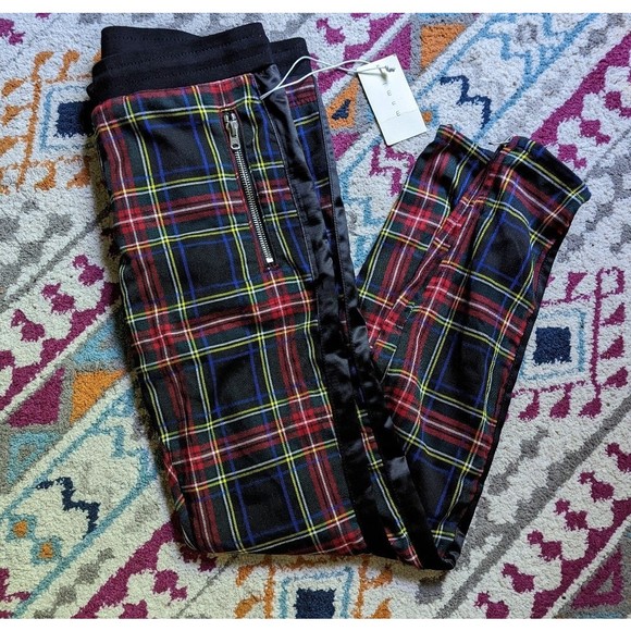 MNML | Pants & Jumpsuits | Mnml Nwt Xl Plaid Track Pants With Zipper ...